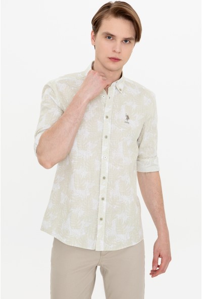 Erkek Yeşil Gömlek Uzunkol 50249578-VR027