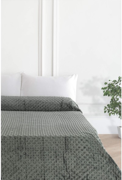Merinos Pearl Tomurcuk Çift Kişilik Battaniye - Yeşil