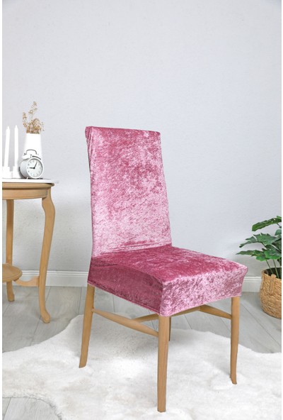 Favora Kadife Lastikli 6lı Sandalye Kılıfı - Gül Kurusu Favora Kadife Lastikli 6lı Sandalye Kılıfı - Gül Kurusu