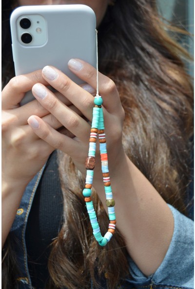 Sacce Scarves&Accessories Mavi Renkli Küçük Boy Telefon Askısı Aksesuarı Charmı Sacce Scarves&Accessories Mavi Renkli Küçük Boy Telefon Askısı Aksesuarı Charmı