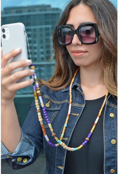 S&A Accessories Mor Renkli Uzun Telefon Askısı Aksesuarı Charmı S&A Accessories Mor Renkli Uzun Telefon Askısı Aksesuarı Charmı