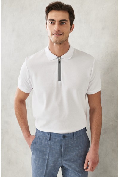 Altınyıldız Classics Slim Fit Dar Kesim Polo Yaka Pamuklu Tişört