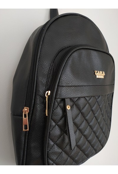 Üç Bölmeli Fermuarlı Kadın Sırt Çantası Elde Taşıma Özellikli