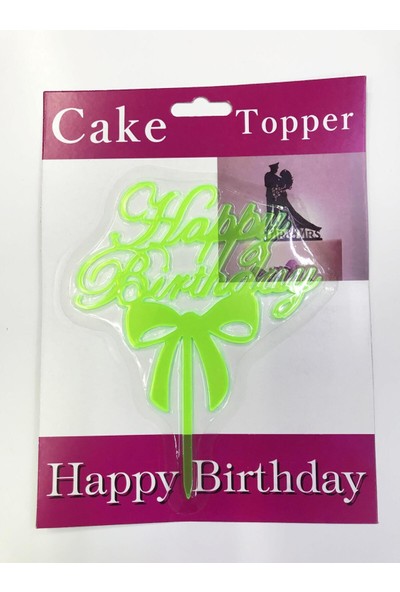 World of Pets Happy Birthday Yazılı Fiyonklu Pasta Çubuğu Yeşil Renk World of Pets Happy Birthday Yazılı Fiyonklu Pasta Çubuğu Yeşil Renk