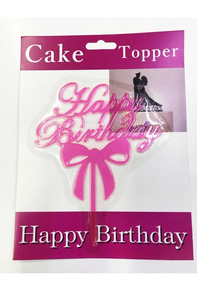 World of Pets Happy Birthday Yazılı Pasta Çubuğu Pembe Renk World of Pets Happy Birthday Yazılı Pasta Çubuğu Pembe Renk