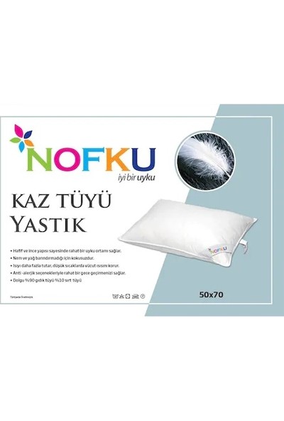 Nofku Kaz Tüyü Yastık 50x70 Cm Nofku Kaz Tüyü Yastık 50x70 Cm