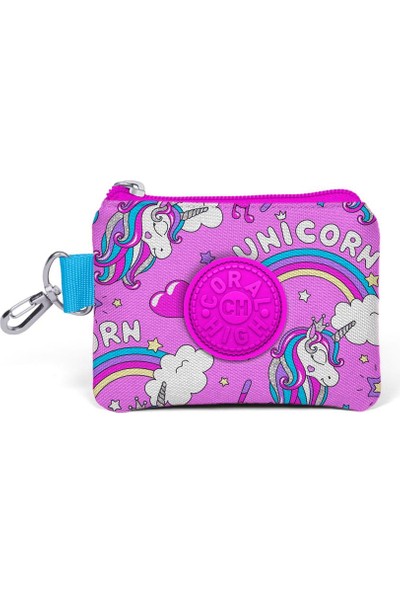 Coral High Kids Mor Açık Pembe Unicorn Desenli Bozuk Para Çantası 21750