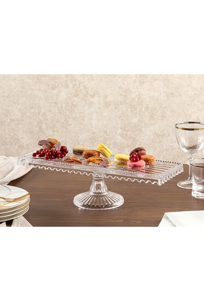 English Home Glory Cam Kek Standı 40X14 cm Şeffaf