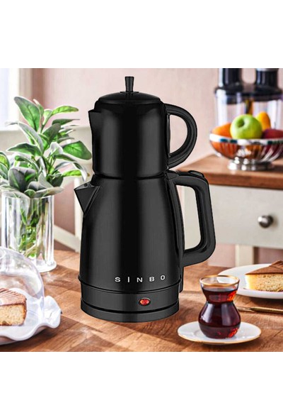 Sinbo STM-5832 Carbon 1600 W Çelik Çay Makinesi Siyah