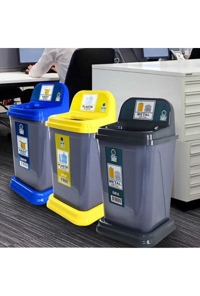 Porsima 3X50 Litre Atık Geri Dönüşüm Kovası