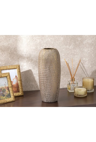 English Home Mosaic Vazo 14,5X14,5X34,5 cm Gold English Home Mosaic Vazo 14,5X14,5X34,5 cm Gold