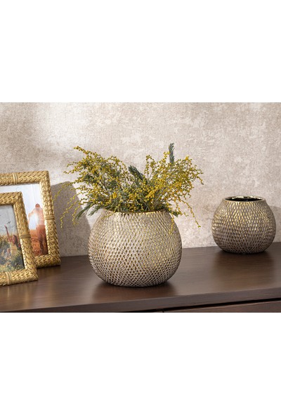English Home Mosaic Vazo 19,5X19,5X16 cm Gold English Home Mosaic Vazo 19,5X19,5X16 cm Gold