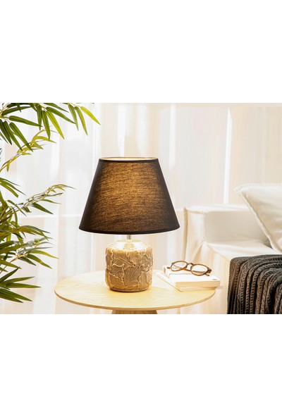 English Home Leaves Abajur 20X20X30 cm Gri English Home Leaves Abajur 20X20X30 cm Gri