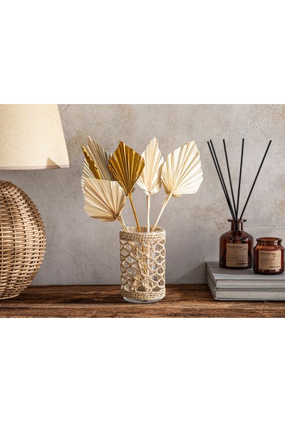 English Home Verona Vazo 9X9X20 cm Krem