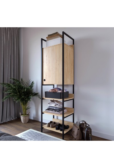 Fupe Shop Poyraz Açık Gardırop Meşe 50 x 180 x 35