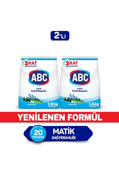 Abc Matik Dağ Ferahlığı 1,5kgx2 Adet Abc Matik Dağ Ferahlığı 1,5kgx2 Adet