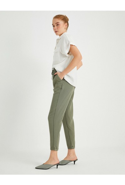 Koton Beli Lastikli Cepli Havuç Pantolon
