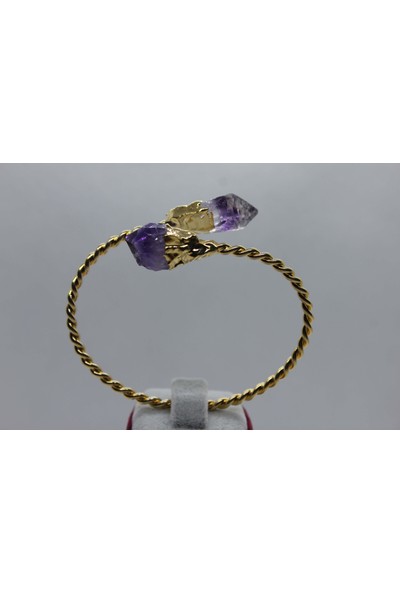Pandola Shop Ametist Taşlı Altın Kaplama Bileklik