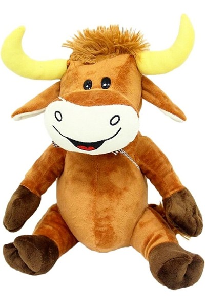 Lmn 5164SEVIMLI Peluş Oyuncak Boynuzlu Gülen Boğa Orta Boy 20 Cm.
