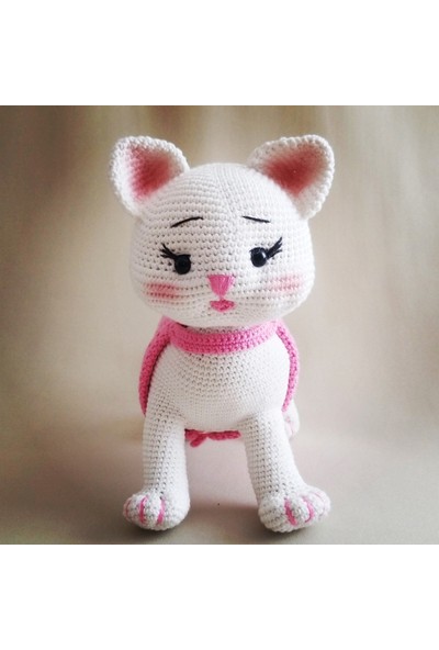 Des Biens Amigurumi Kedi, Oyuncak Kedi, El Yapımı Örgü Oyuncak, Yıkanabilir Oyuncak