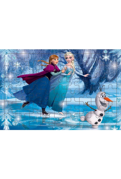 Baskımarketim Elsa 3 54 Parça Ahşap Puzzle Çocuk Yapboz