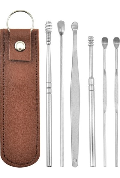 Easytoy 6/7 Adet/takım Kulak Balmumu Toplayıcıları Paslanmaz Çelik Earpick Wax Remover Küret Kulak Çekme Temizleyici Kulak Temizleyici Kaşık Bakım Kulak Temiz Aracı (Yurt Dışından)