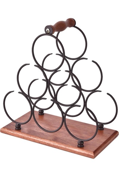 Şarap Rafı Tutucu Depolama Standı Standı Şarap Mahzeni Kiler Bar Siyah