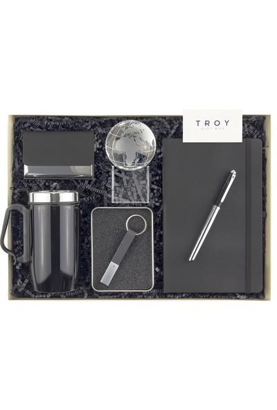 Troy Gift Box Kristal Küreli Ofis Seti Hediye Kutusu Troy Gift Box Kristal Küreli Ofis Seti Hediye Kutusu
