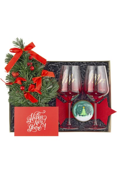 Troy Gift Box Mr&mrs Kadeh ve Mini Yılbaşı Ağacı Seti Hediye Kutusu Troy Gift Box Mr&mrs Kadeh ve Mini Yılbaşı Ağacı Seti Hediye Kutusu