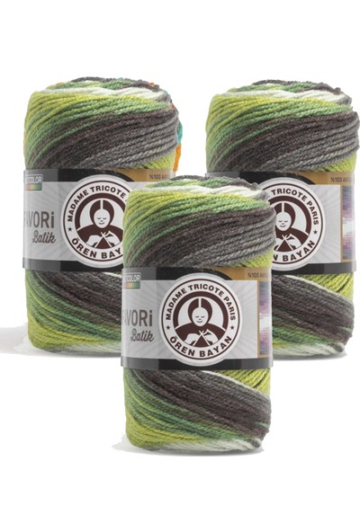 Ören Bayan 3 Adet Favori Batik El Örgü Ipliği 100 gr 903 Ören Bayan 3 Adet Favori Batik El Örgü Ipliği 100 gr 903