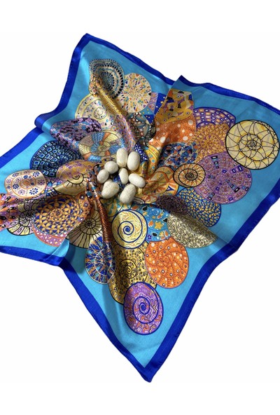 Turkish Silk Store Desenli Ipek Bandana Fular