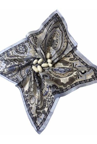 Turkish Silk Store Desenli Ipek Bandana Fular