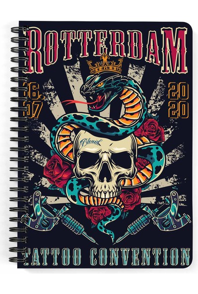 Rotterdam Baskılı Ahşap Kapaklı Defter 15X20 cm DFT5188