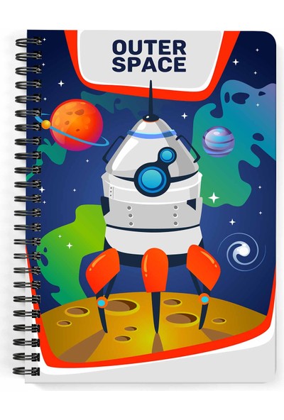 Outer Space Baskılı Ahşap Kapaklı Defter 15X20 cm DFT5160 Outer Space Baskılı Ahşap Kapaklı Defter 15X20 cm DFT5160