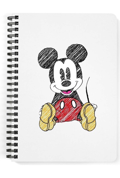 Mickey Mouse Baskılı Ahşap Kapaklı Defter 15X20 cm DFT6631