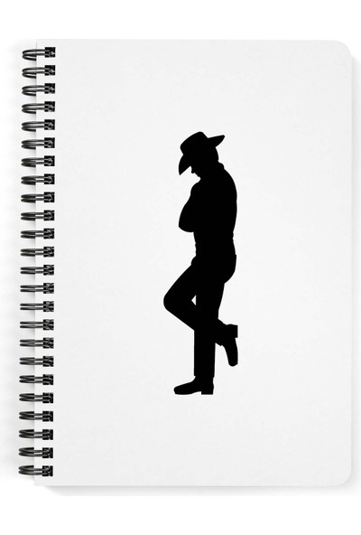 Hero Tasarım Kovboy Baskılı Ahşap Kapaklı Defter 15X20 cm DFT6132