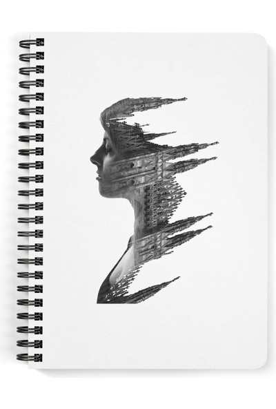 Kadın Baskılı Ahşap Kapaklı Defter 15X20 cm DFT331