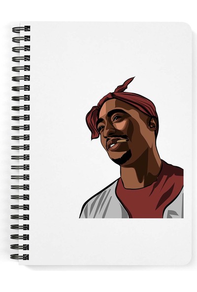 Hero Tasarım 2pac Baskılı Ahşap Kapaklı Defter 15X20 cm DFT1637