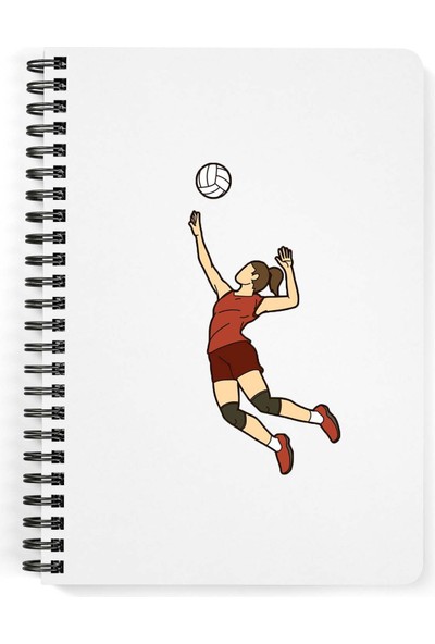 Hero Tasarım Voleybol Baskılı Ahşap Kapaklı Defter 15X20 cm DFT6516