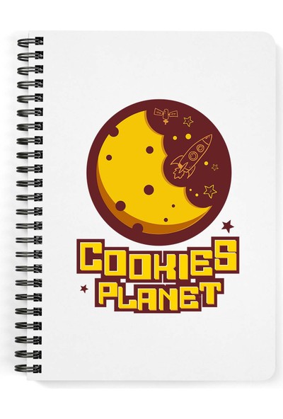Cookies Planet Baskılı Ahşap Kapaklı Defter 15X20 cm DFT1911 Cookies Planet Baskılı Ahşap Kapaklı Defter 15X20 cm DFT1911