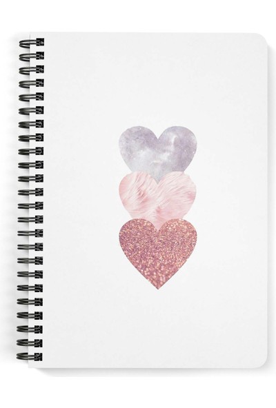 Kalp Baskılı Ahşap Kapaklı Defter 15X20 cm DFT314