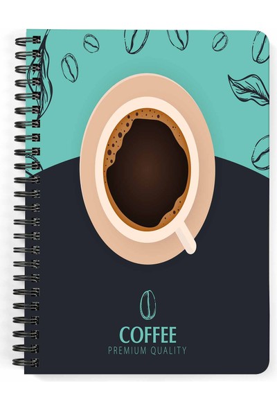 Coffee Baskılı Ahşap Kapaklı Defter 15X20 cm DFT5262