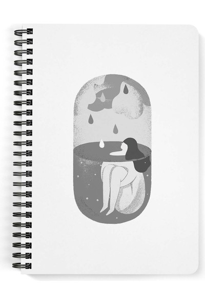 Düşünce Baskılı Ahşap Kapaklı Defter 15X20 cm DFT236