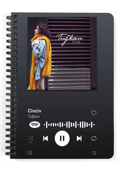 Tuğkan Civciv Spotify Karekodlu Baskılı Ahşap Kapaklı Defter 15X20 cm DFT2768 Tuğkan Civciv Spotify Karekodlu Baskılı Ahşap Kapaklı Defter 15X20 cm DFT2768