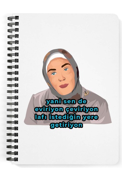 Getiriyon Fatma Baskılı Ahşap Kapaklı Defter 15X20 cm DFT6629