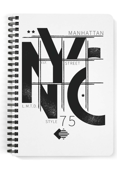 New York Baskılı Ahşap Kapaklı Defter 15X20 cm DFT543
