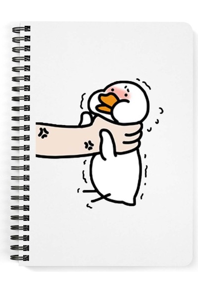 Ördek Baskılı Ahşap Kapaklı Defter 15X20 cm DFT6633