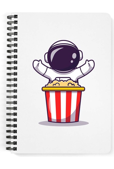 Hero Tasarım Uzay Mısırı Baskılı Ahşap Kapaklı Defter 15X20 cm DFT1840