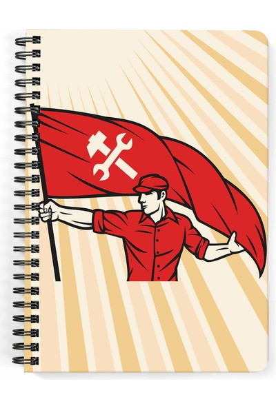 Hero Tasarım Işçi Baskılı Ahşap Kapaklı Defter 15X20 cm DFT5379