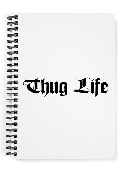 Thug Life Baskılı Ahşap Kapaklı Defter 15X20 cm DFT6554